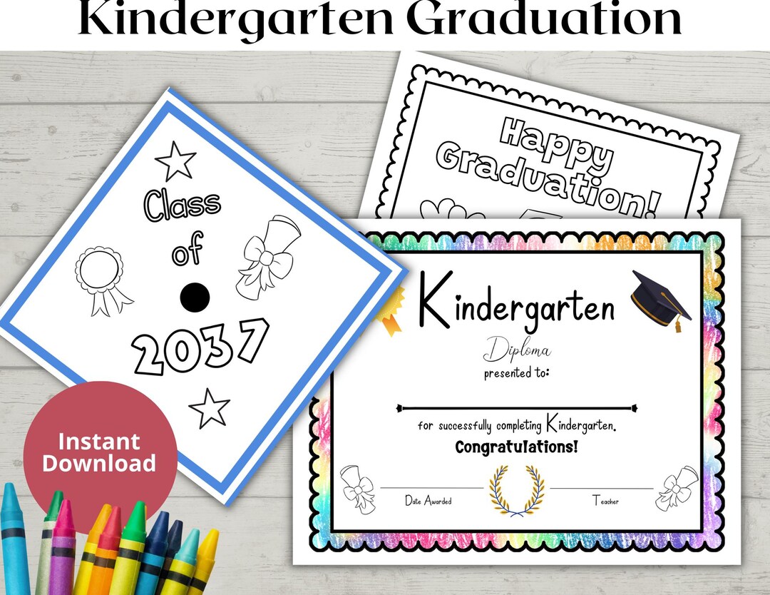 Kindergarten Graduation Hat | Kindergarten Graduation Diploma | Kinder ...