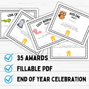 Animal-themed End-of-year Awards for Preschool & Kindergarten ...