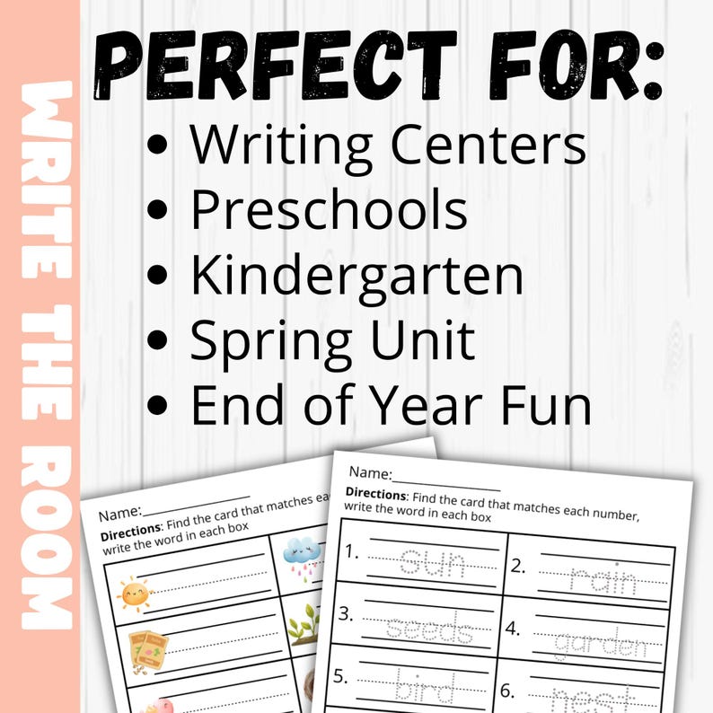 Spring Write the Room | Printable Spring Vocabulary Activity for Kids ...