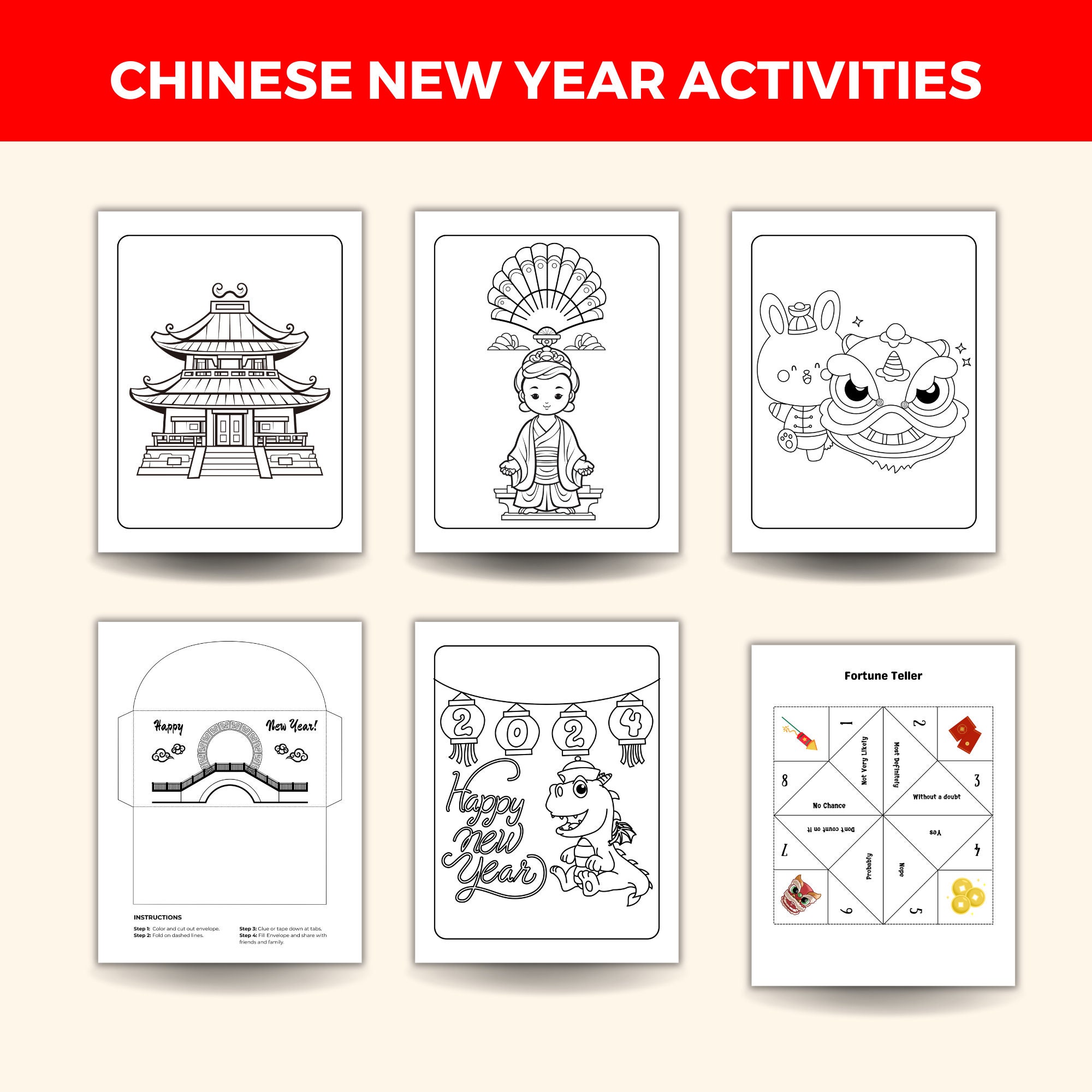 Lunar New Year Coloring and Activities | Family Activity, Classroom ...