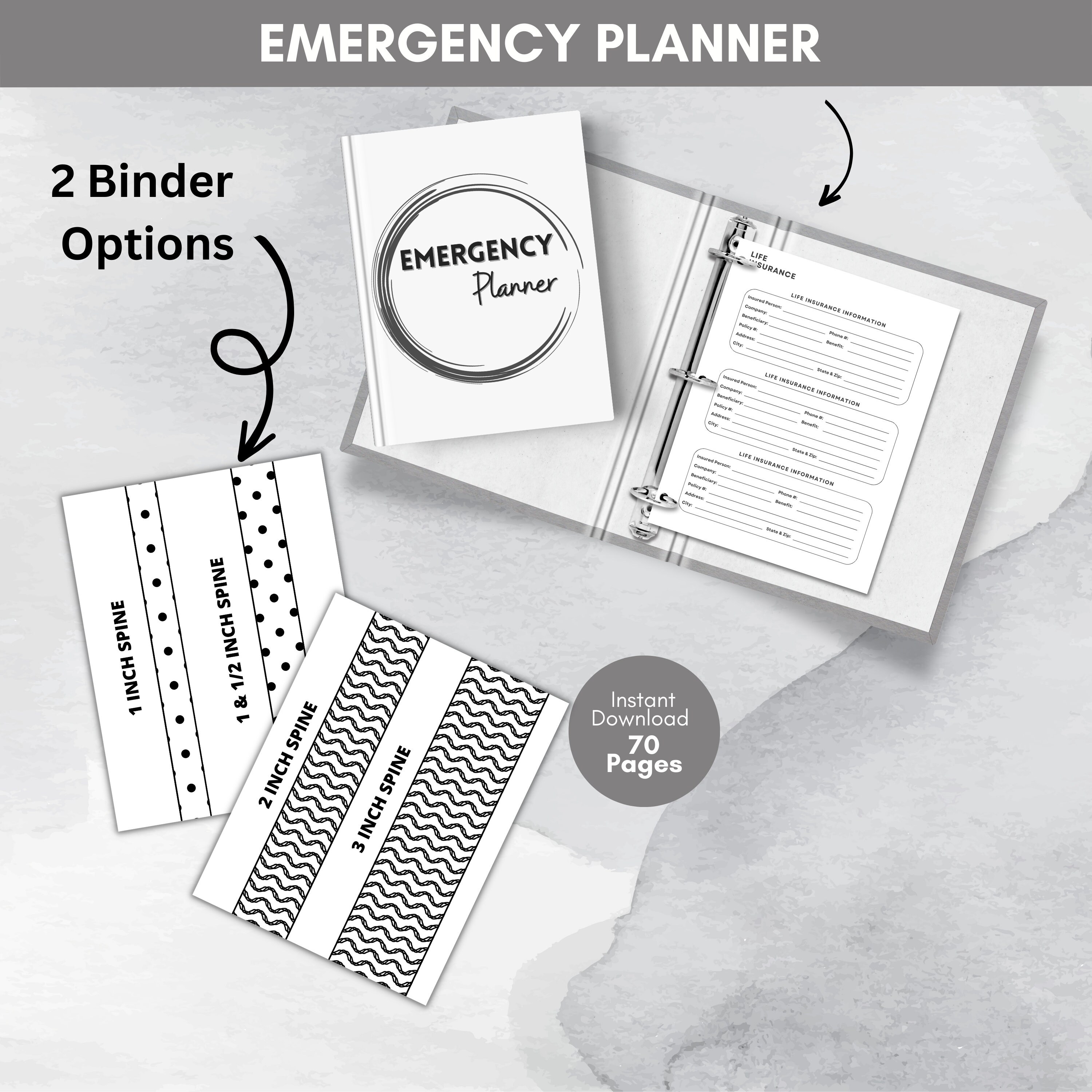 Emergency Planner | Emergency Binder Printables PDF | Family Emergency ...