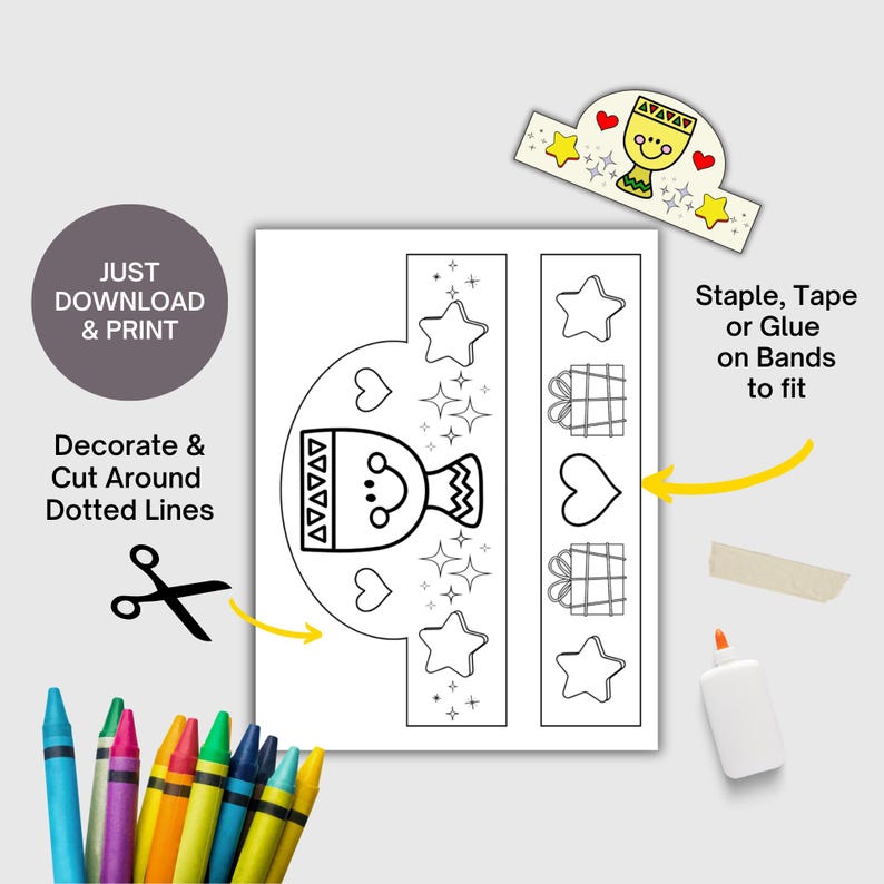 Kwanzaa Paper Crown Activity for Kids, Holiday DIY Printable Hat for ...