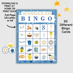 Hanukkah BINGO Game for Kids and Adults | Hanukkah Games | Hanukkah ...