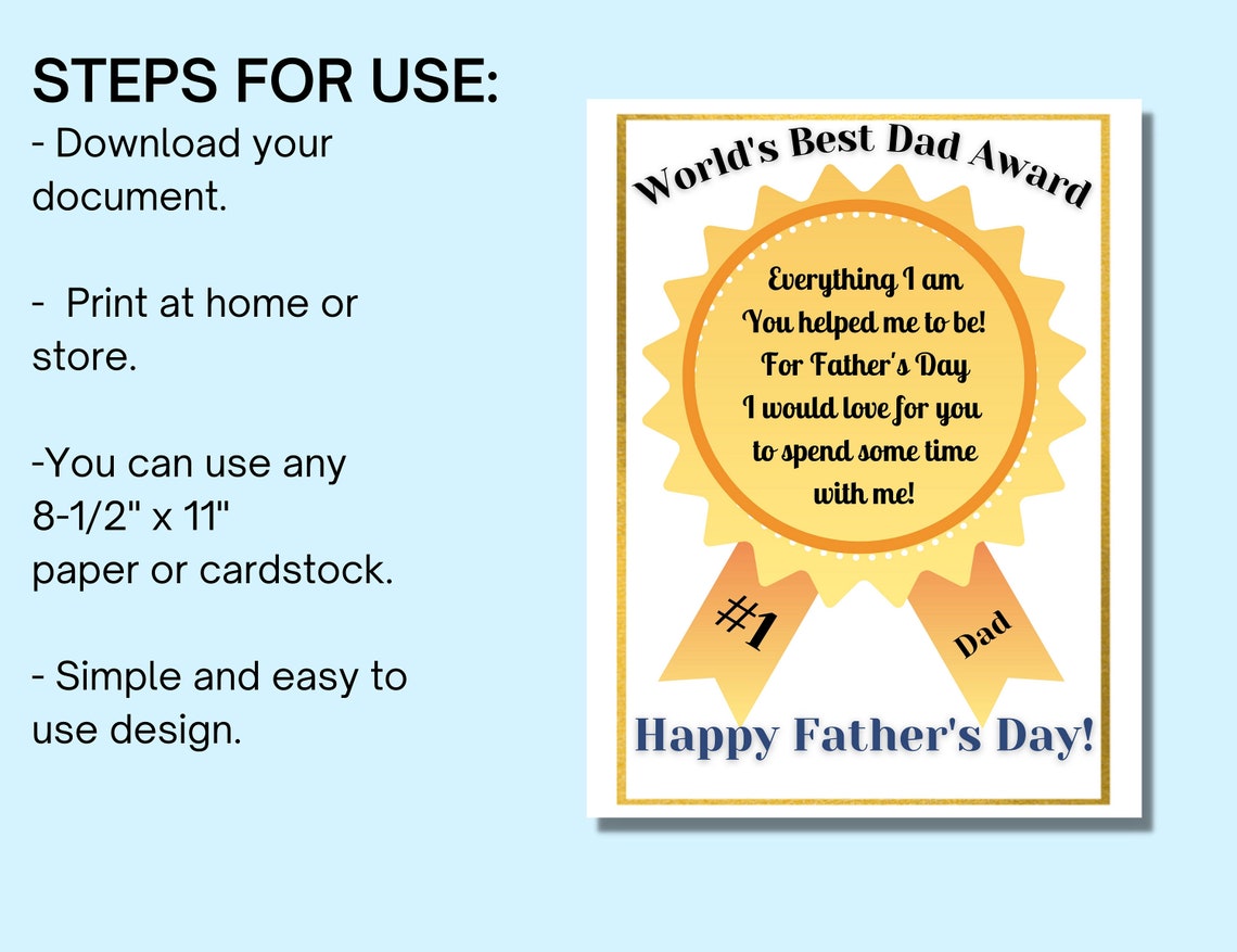 Father's Day Coupon Book Printable DIY Father's Day Gift Printable Dad ...