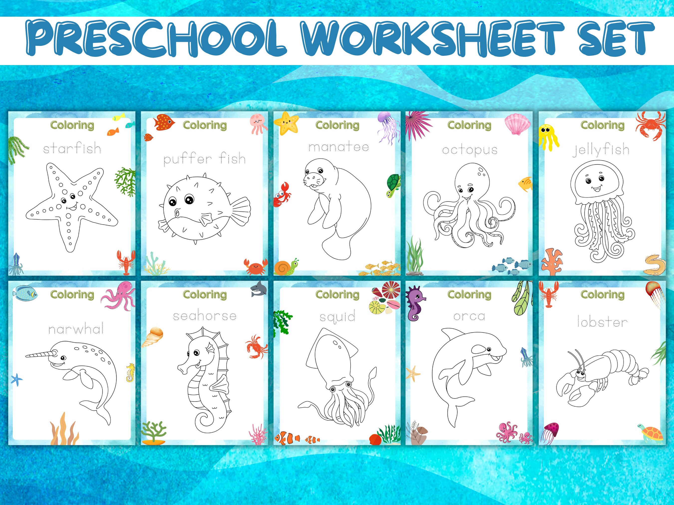 Under the Sea Preschool Worksheets Pre-k Activities Kindergarten ...