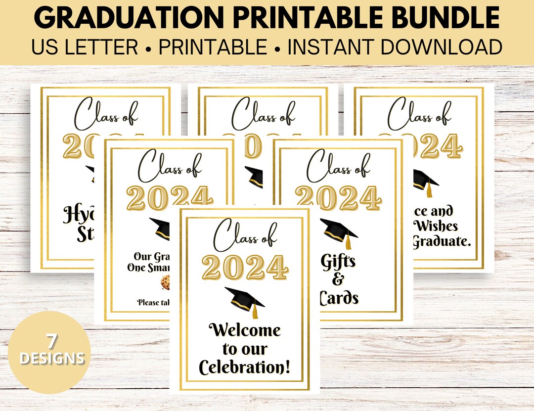 Graduation Party Table Signs Printable Grad Party Signs Graduation ...