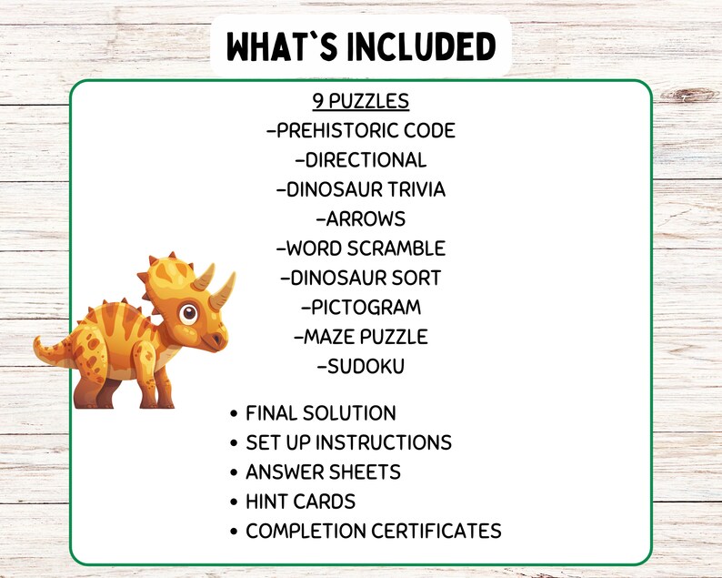 Dinosaur Escape Room for Kids. Printable Party Game, Dinosaur Games ...