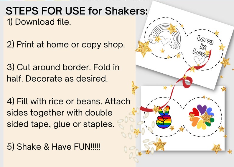 Pride Month Shaker Craft for Kids | Printable Bundle With Coloring ...