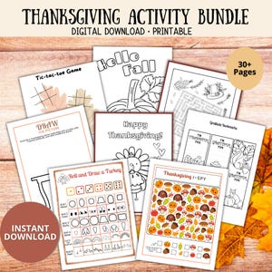 Thanksgiving Kids Activity Pack | Printable Games & Coloring Pages ...