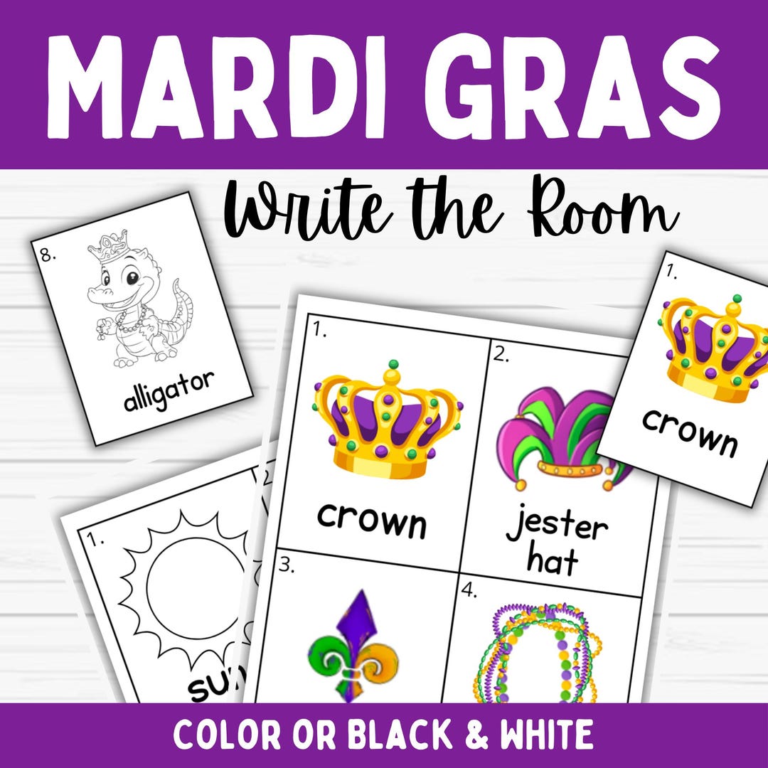 Mardi Gras Write the Room | Mardi Gras Vocabulary Activity for Kids ...