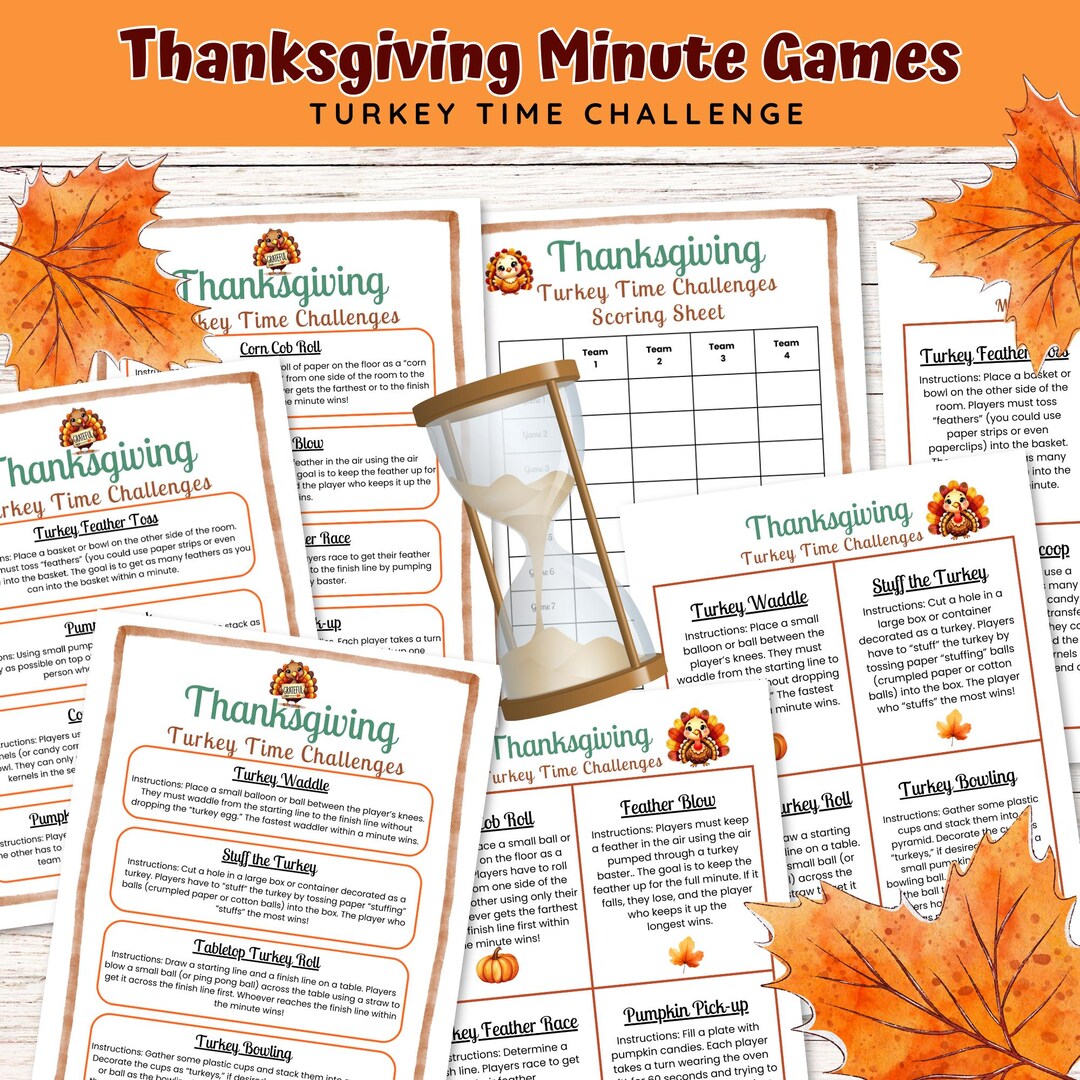 Turkey Time Challenge | Thanksgiving Party Games for Kids & Families ...