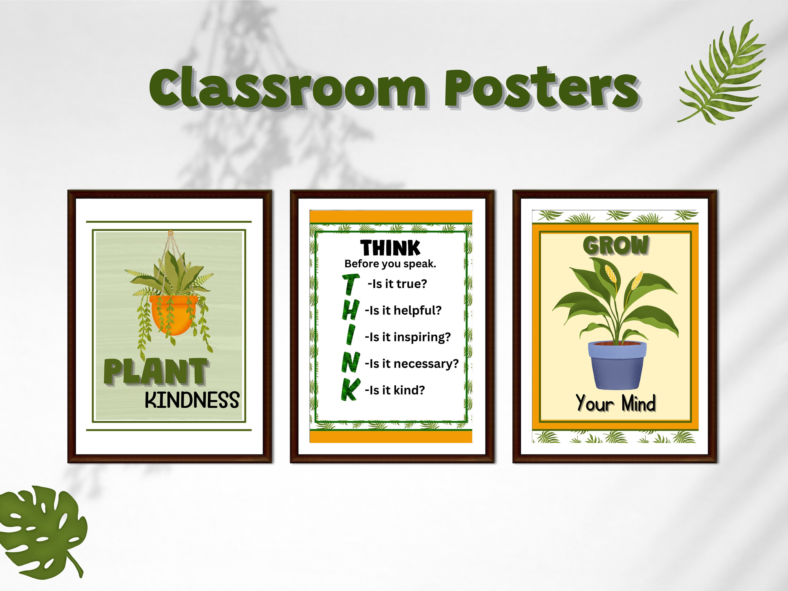 Plant Theme Classroom Posters, Kindergarten, Preschool, Elementary ...