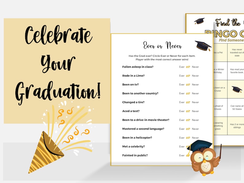 Graduation Party Game Bundle Printable Grad Party Games - Etsy