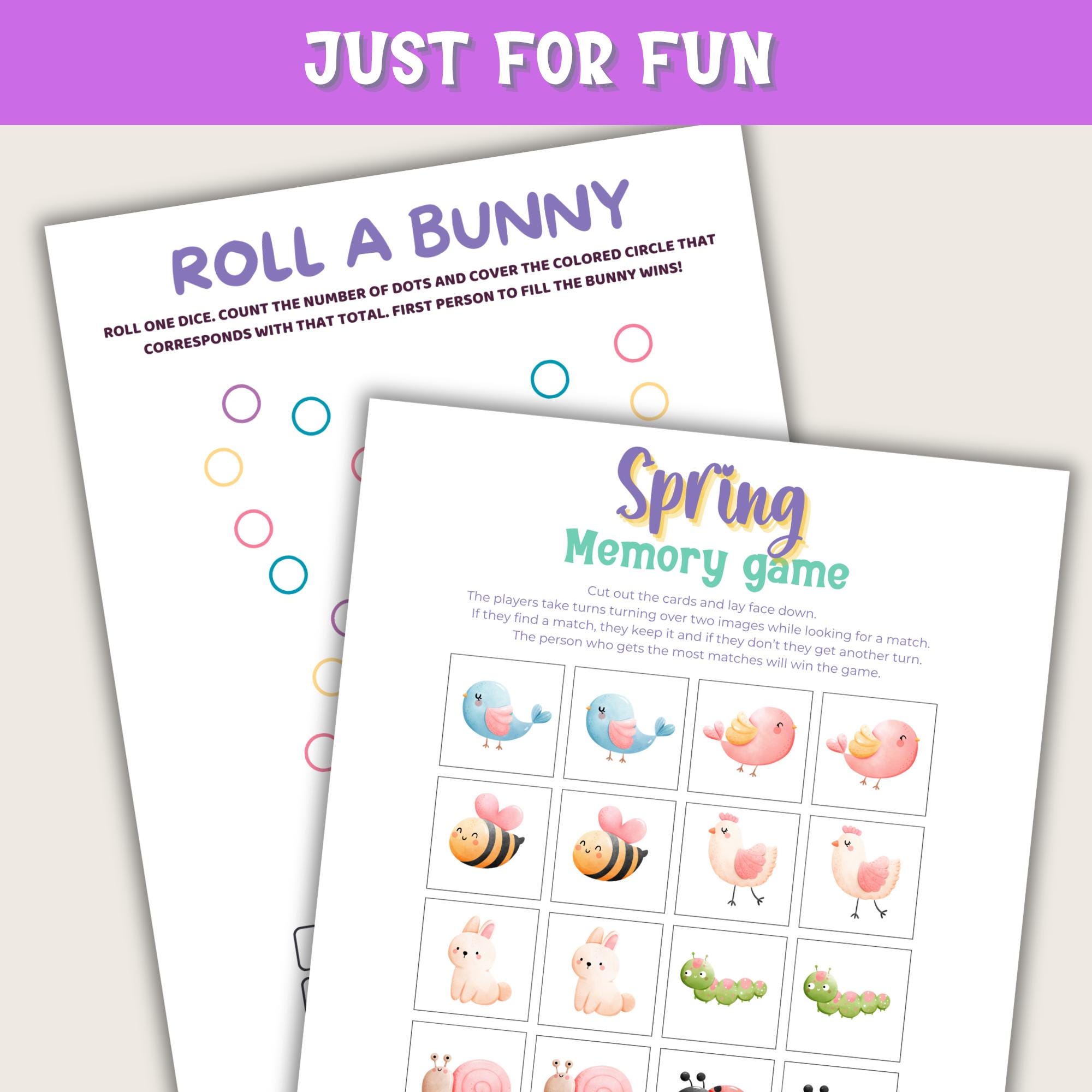 Easter Activity Bundle for Kids – Printable Spring Games, Family Game ...