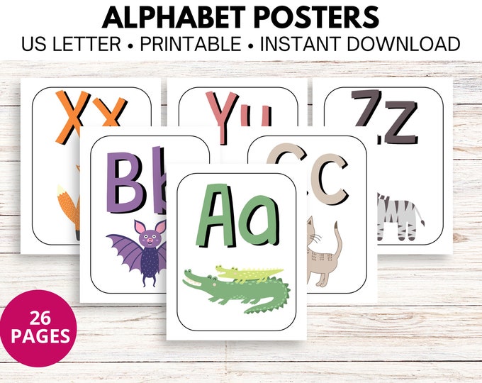 Rainbow Alphabet Posters Preschool Classroom Decor | Alphabet Playroom ...