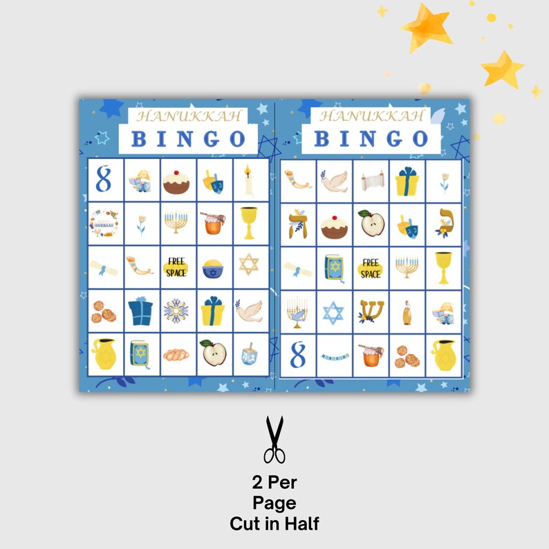Hanukkah BINGO Game for Kids and Adults | Hanukkah Games | Hanukkah ...