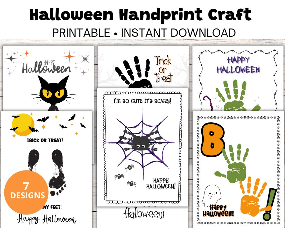 Halloween Handprint Craft Printable – Easy DIY Halloween Art for Kids ...
