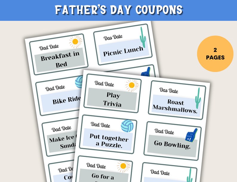 Father's Day Coupon Book Printable | DIY Father's Day Gift | Printable ...