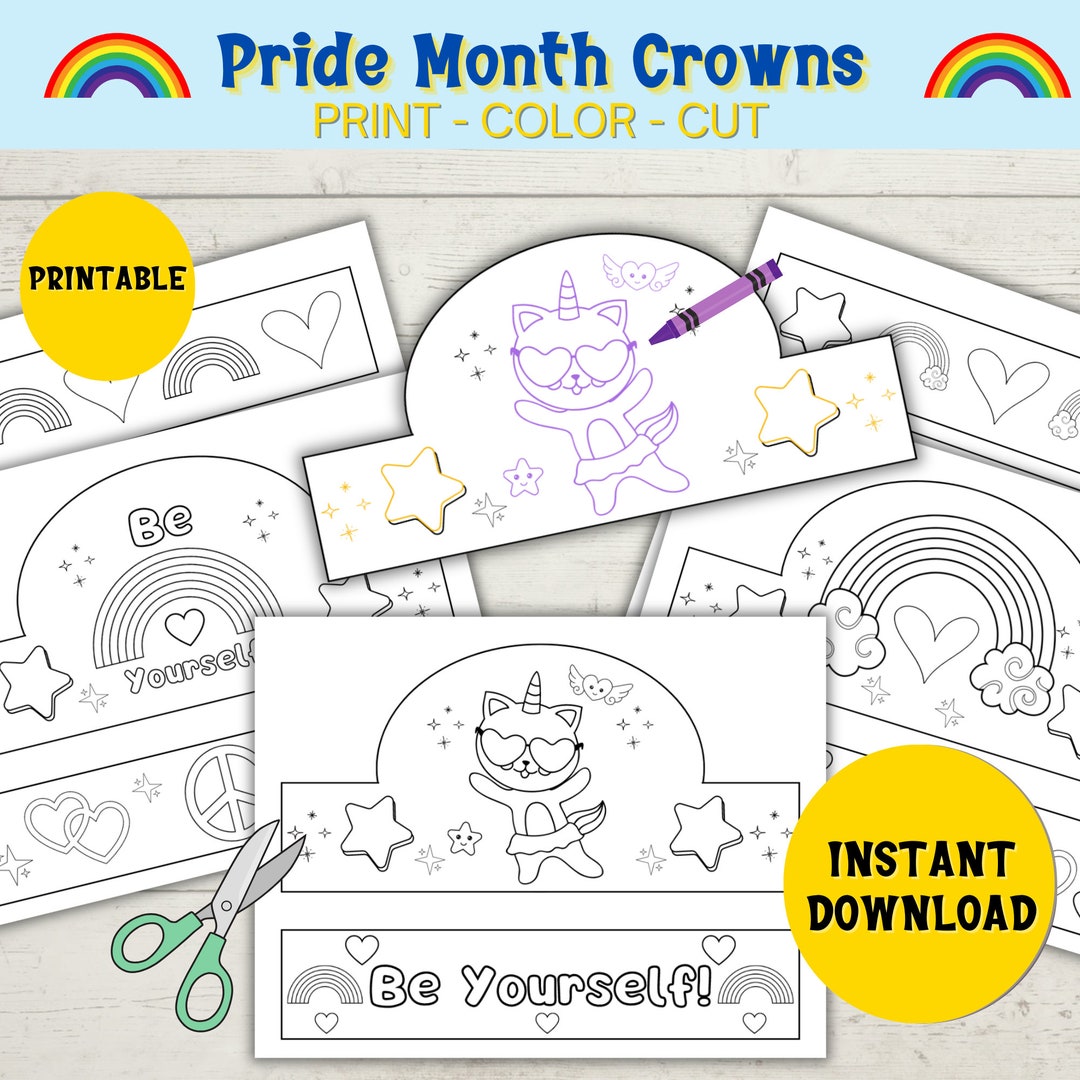 Pride Month Printable Crown Craft | DIY Celebration Craft | LGBTQ+ ...