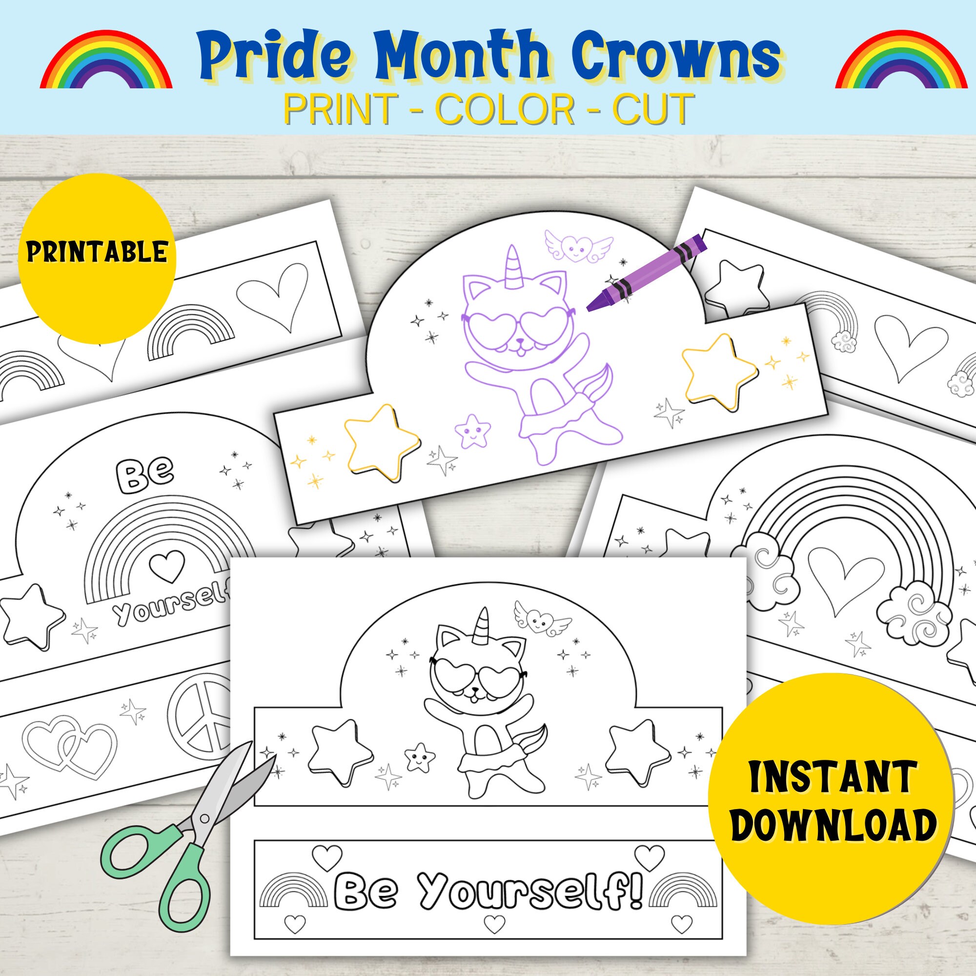 Pride Month Printable Crown Craft | DIY Celebration Craft | LGBTQ+ ...
