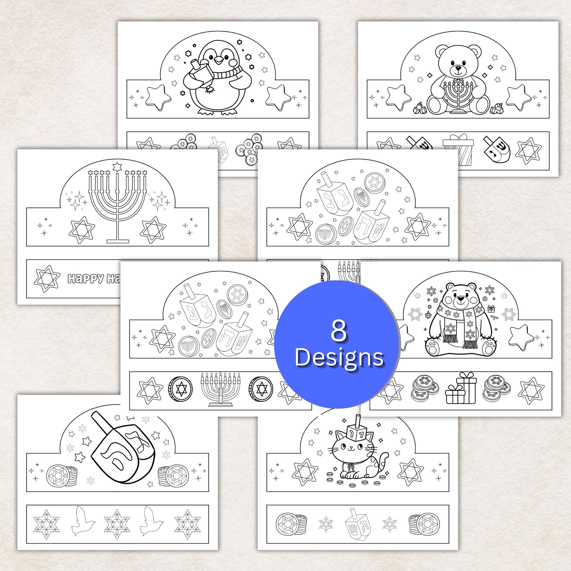 Hanukkah Crown Printable - Chanukah Menorah Hat Craft - Jewish ...