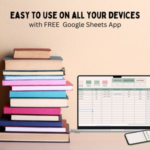 Google Sheets Reading Log - Minimalist Reading Tracker - Pink and Green ...