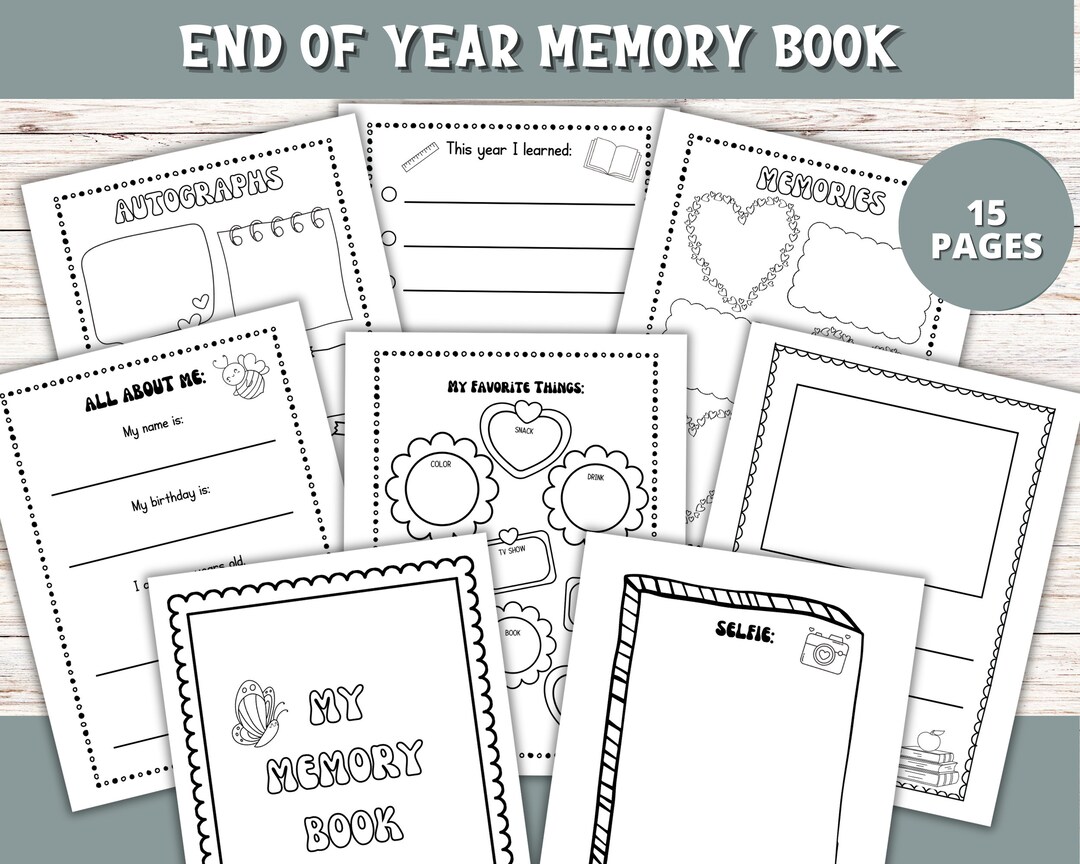 End of Year Memory Book | Kindergarten Memory Book | School Year ...