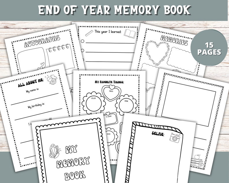 End of Year Memory Book | Kindergarten Memory Book | School Year ...