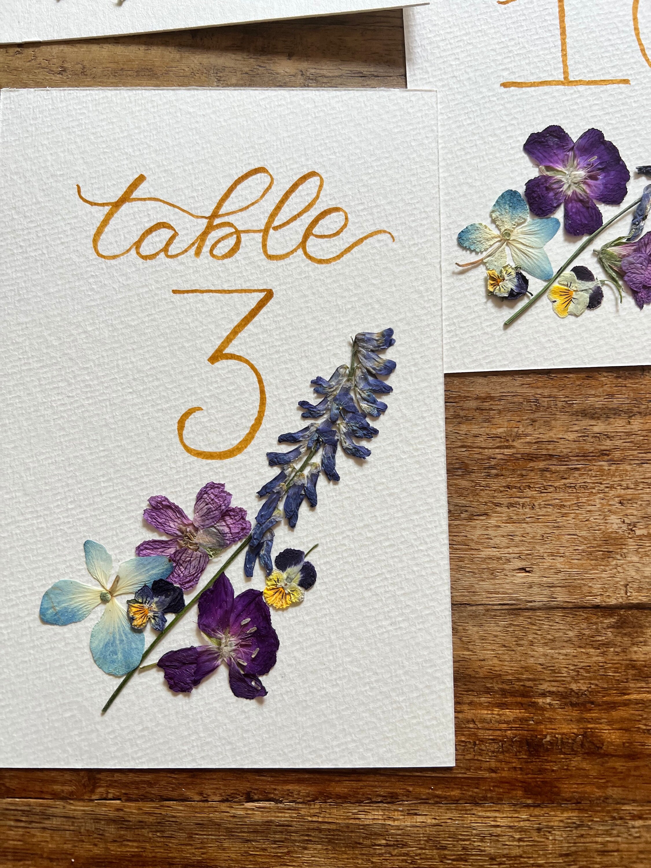 Pressed Flower Table Numbers - Etsy