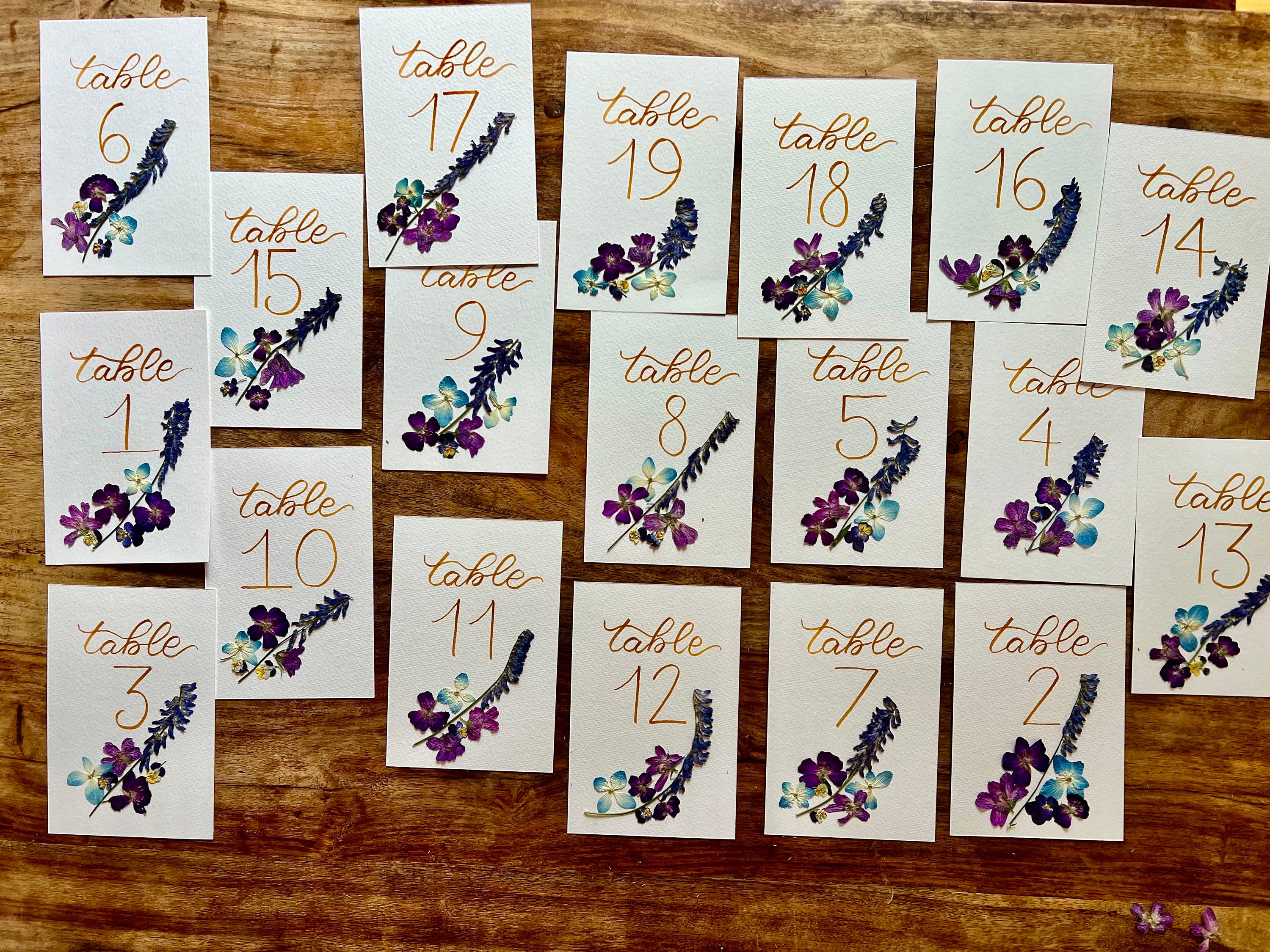 Pressed Flower Table Numbers - Etsy