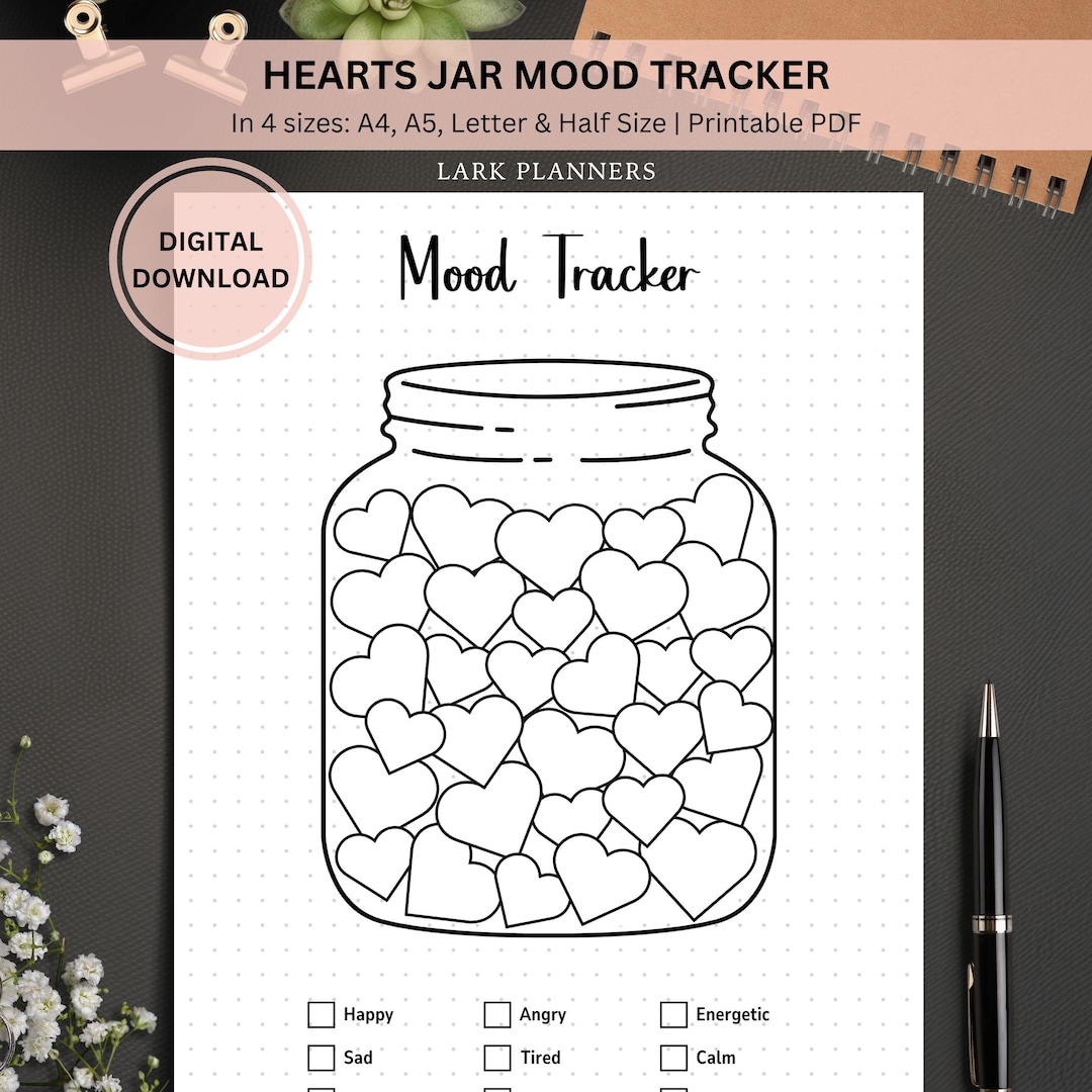 Mood Tracker Printable, Fun February Mood Tracker, A5 Planner Inserts ...