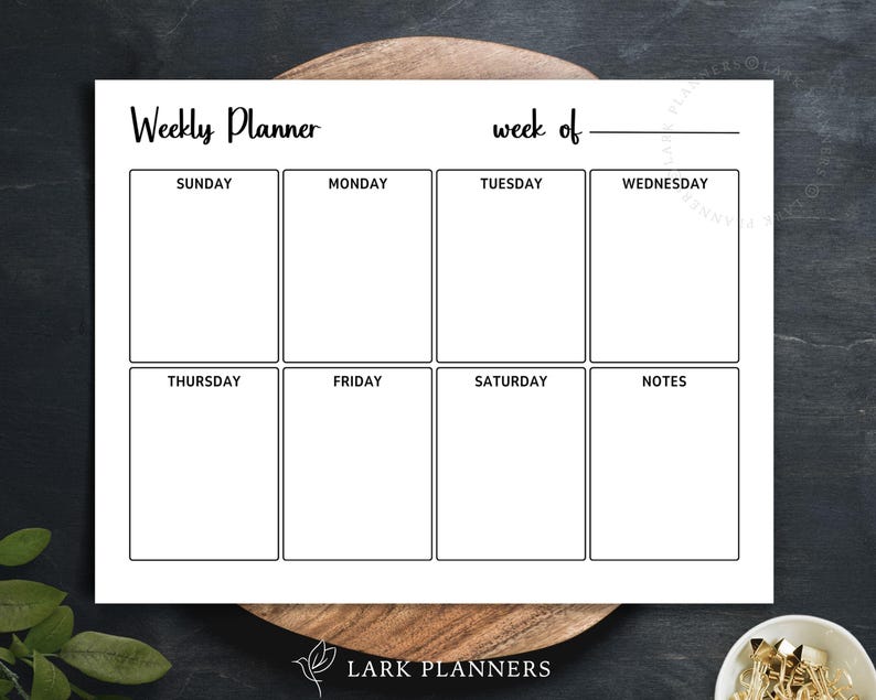 Editable Weekly Planner Printable PDF, Minimal Weekly Schedule, Planner ...