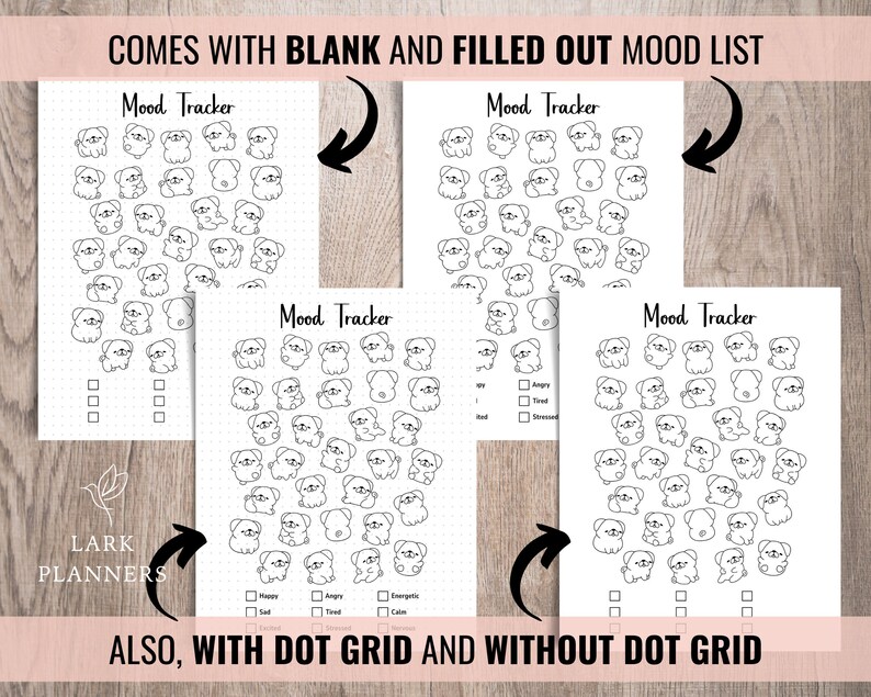 Mood Tracker Printable, Digital Download, Fun Trackers, A5 Planner ...