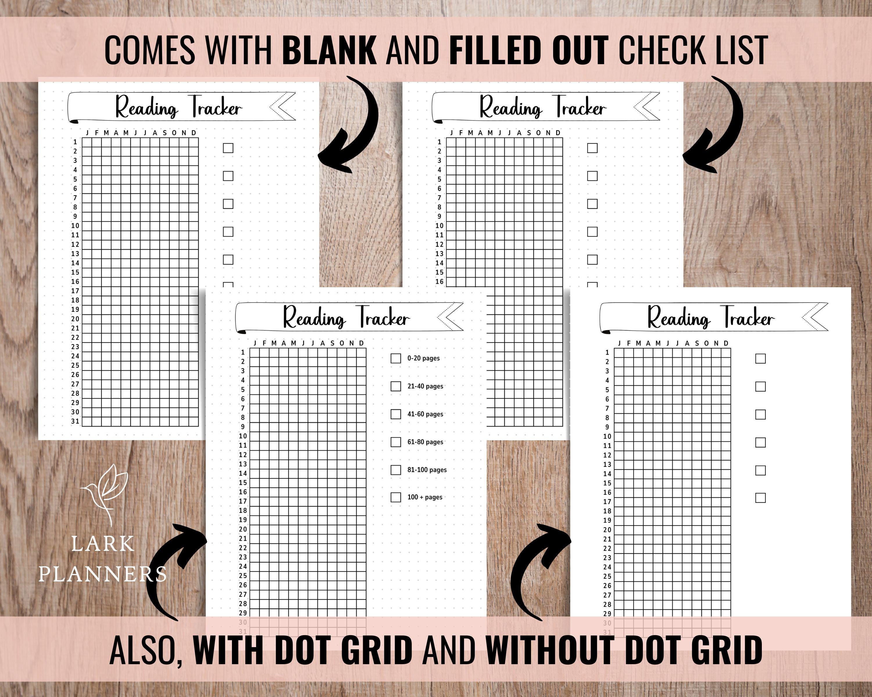 Reading Tracker, Daily Habit Tracker, Printable Journal Page, Reading ...