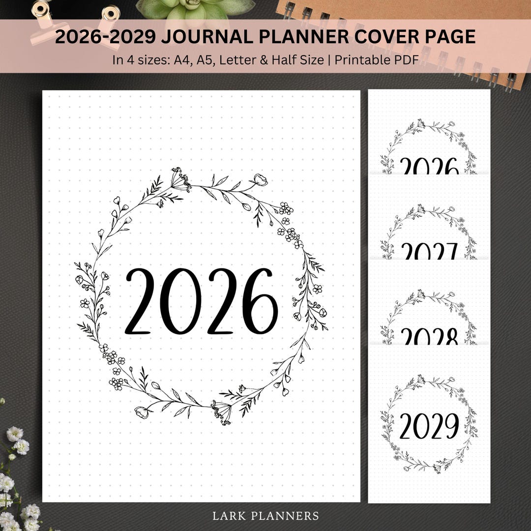 2026 Journal Cover Page, Printable 2026 Title Page, 2026 Coloring ...