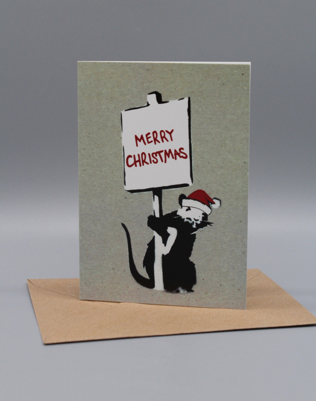 5 X Banksy Christmas Card "merry Christmas" - Etsy