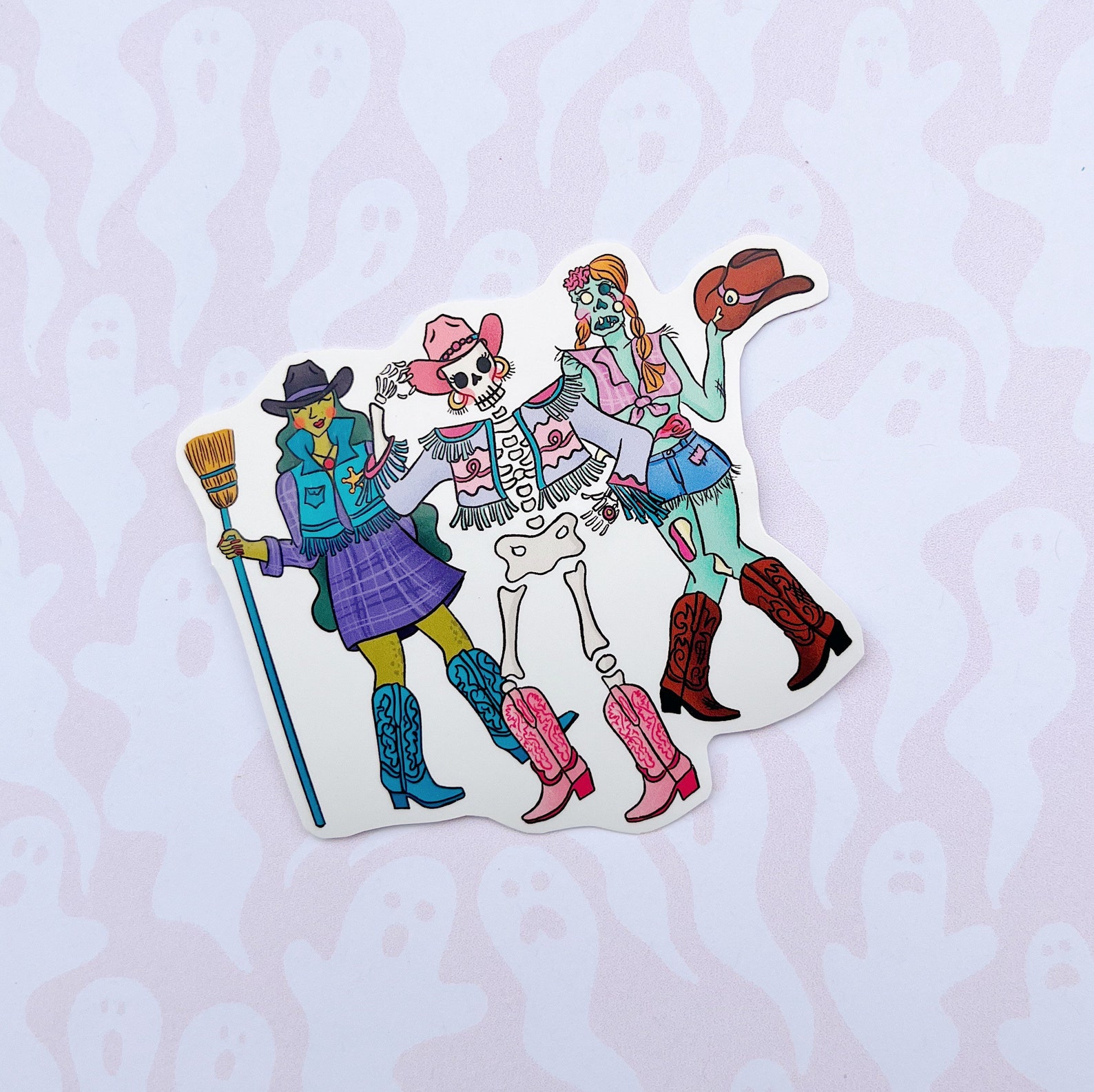 Let's Go Ghouls Vinyl Sticker | Spooky Halloween Skeleton - Etsy