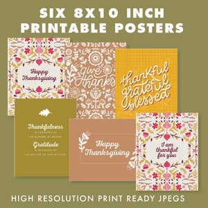 DIGITAL Thanksgiving Printable Signs Set | Print Your Own Decor ...