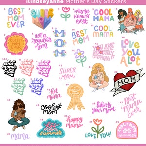 Mother's Day Stickers | Stickers for Moms | I Love You Mom | Gift for ...