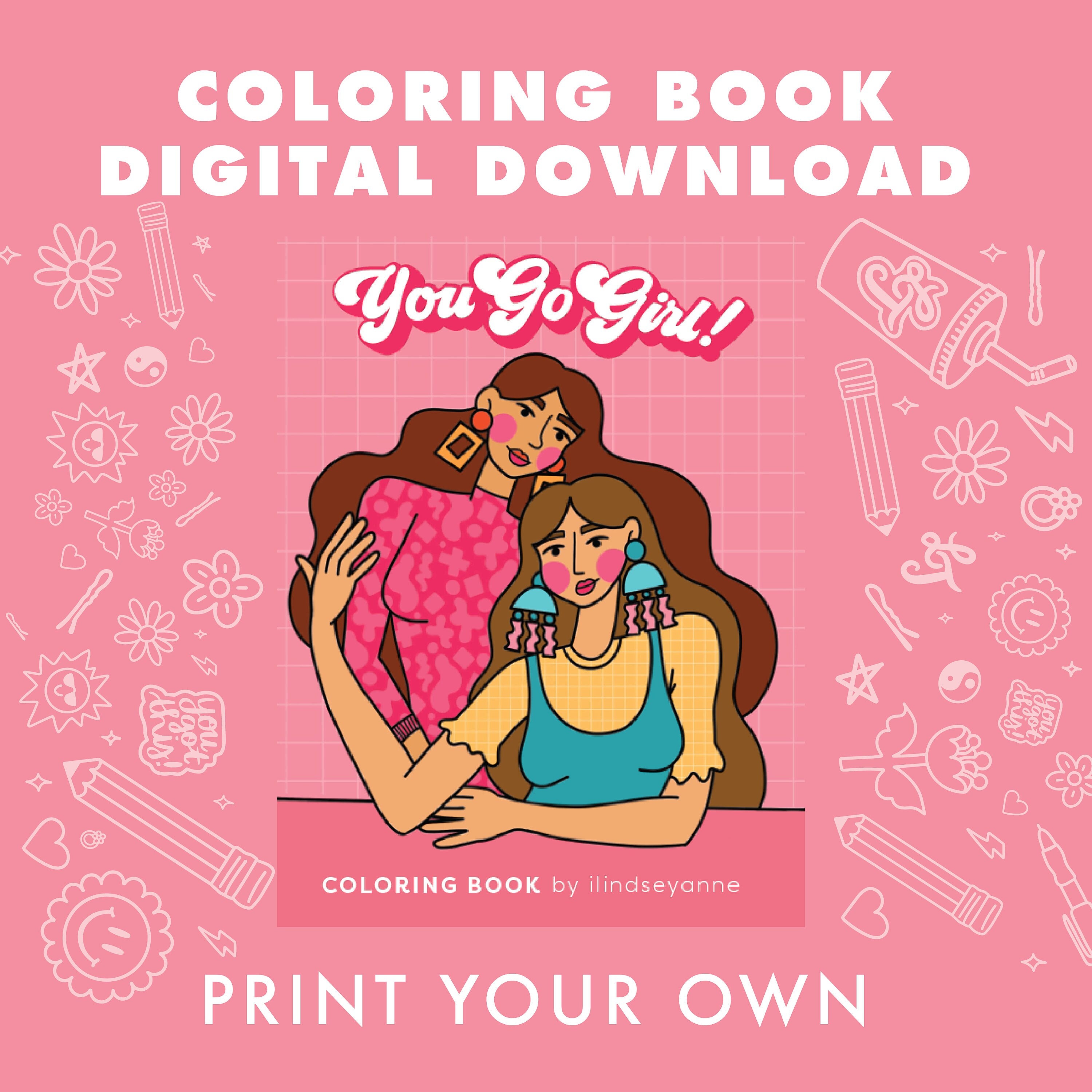 Digital Download You Go Girl Coloring Book Digital - Etsy