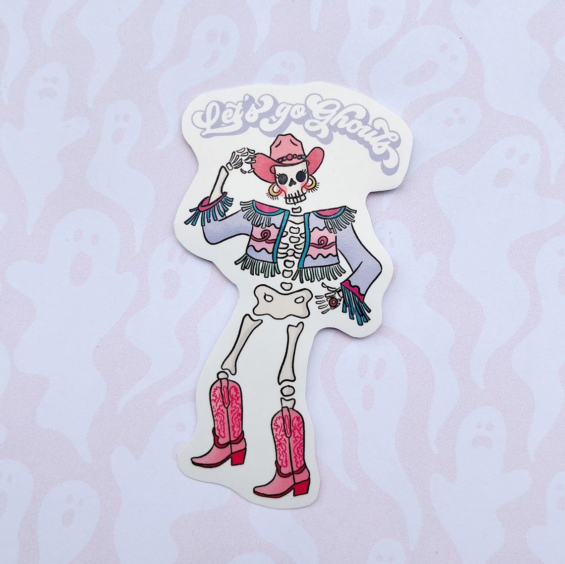 Let's Go Ghouls Vinyl Sticker | Spooky Halloween Skeleton - Etsy