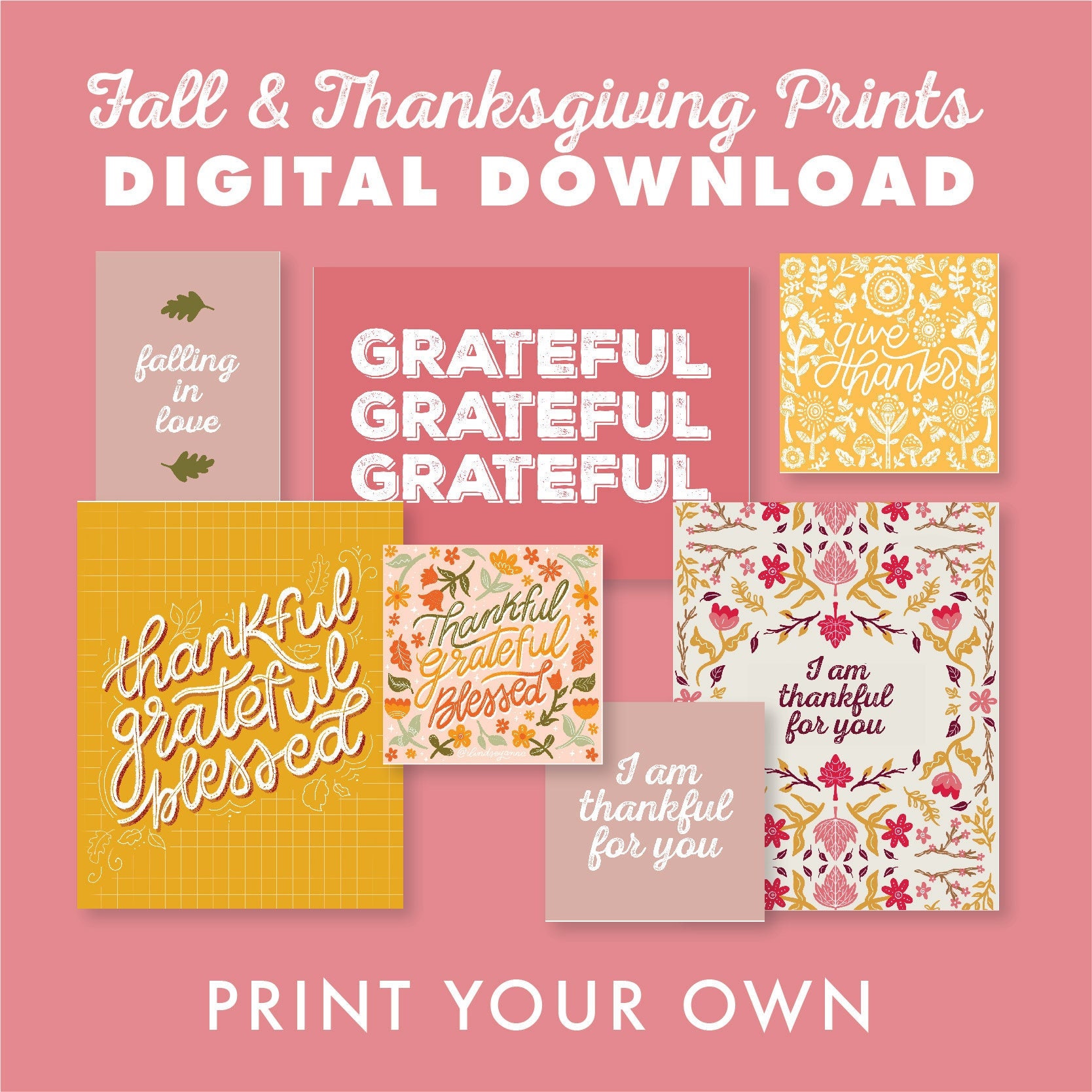 Thanksgiving Printable Sign Set | Fall Decor (digital Download) - Etsy