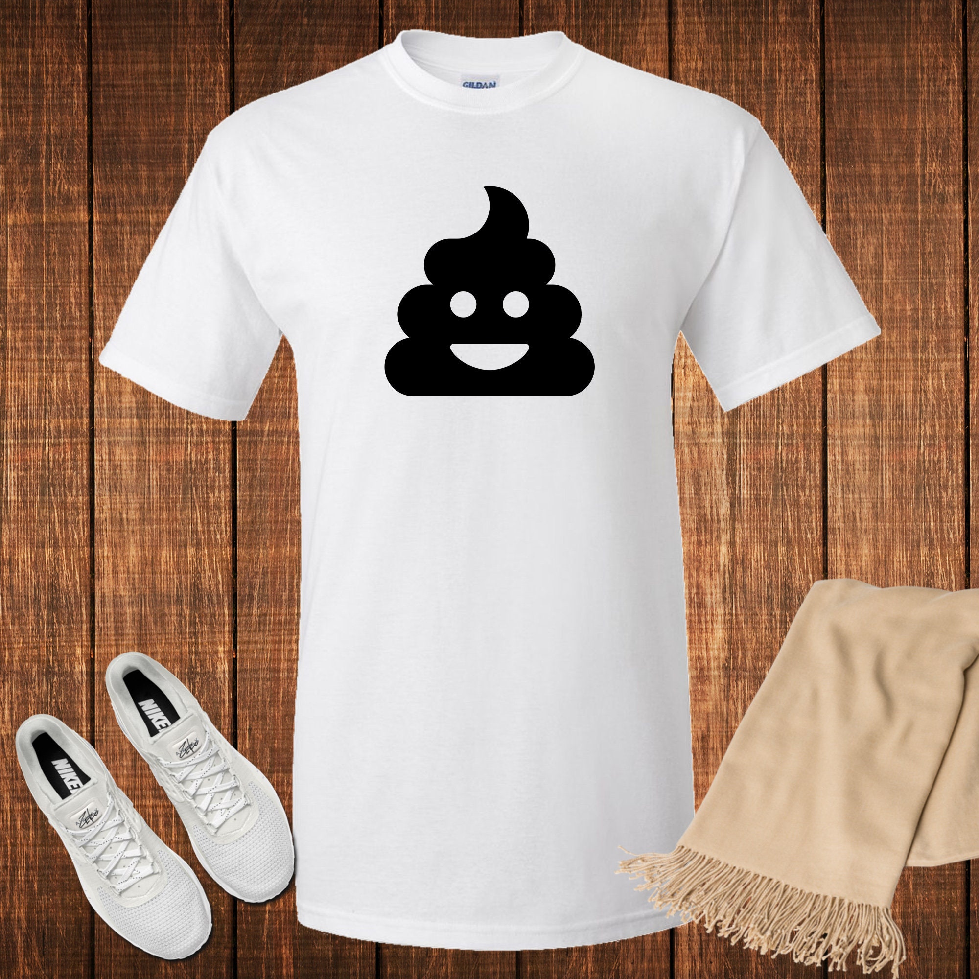 Poop T-shirt Cartoon Poop Shirt Poop Emoji Graphic Tee Happy Poop Tee ...