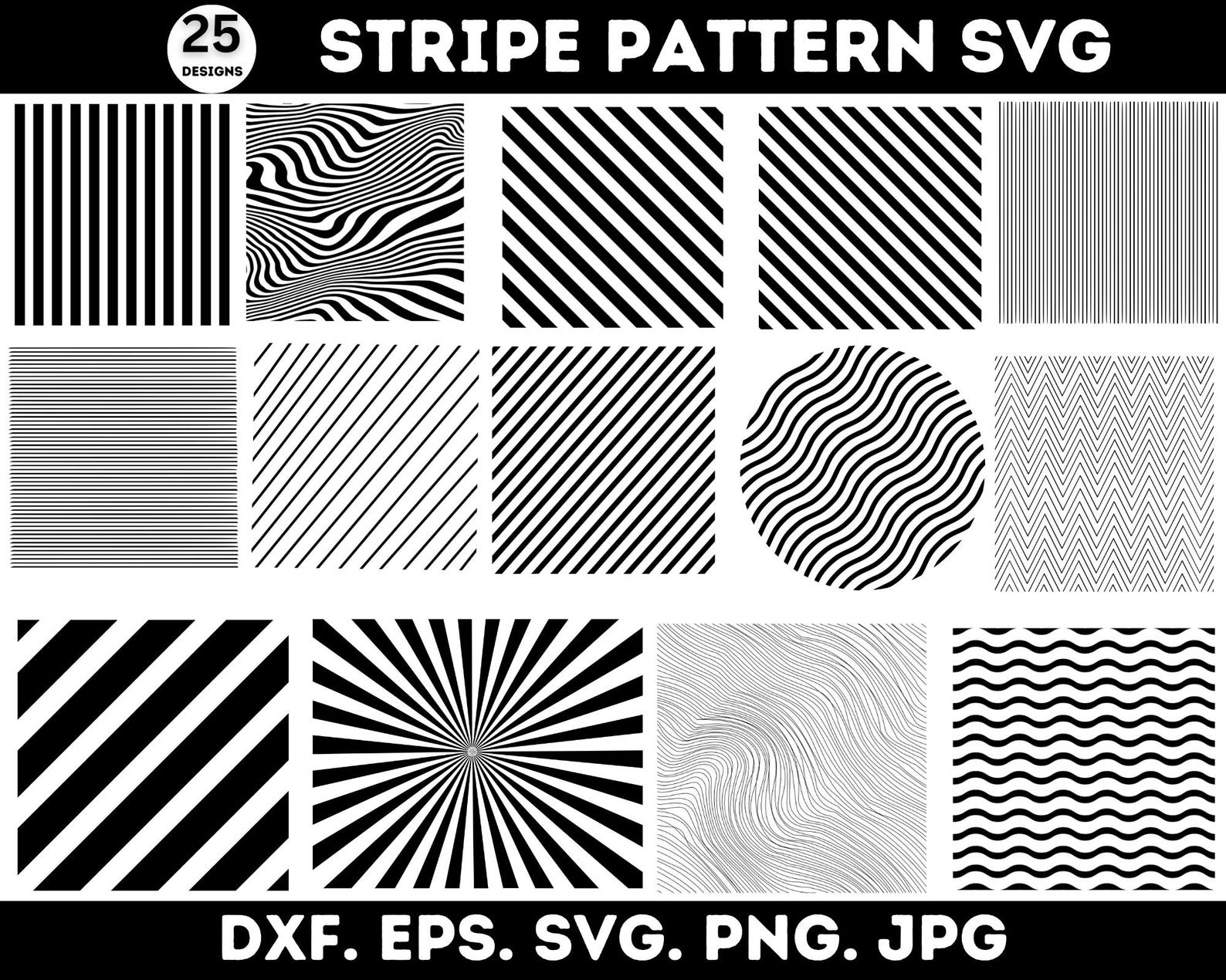 25+ Stripe Pattern Svg Bundle, Seamless Digital Design, Pattern Svg ...