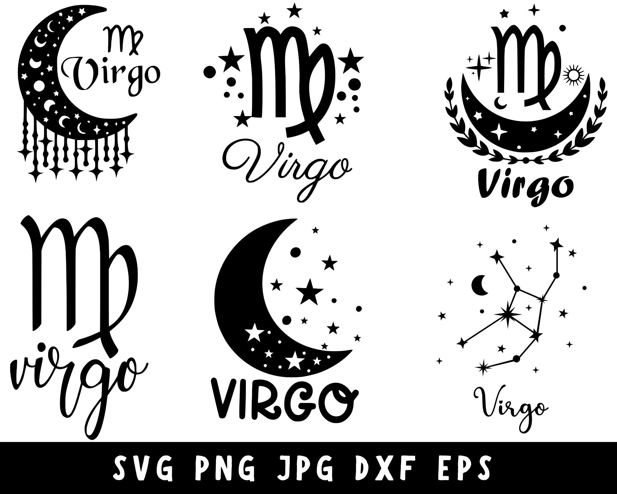 Virgo Svg, Virgo Clipart, Virgo Png, Virgo Dxf, Astrology Svg ...
