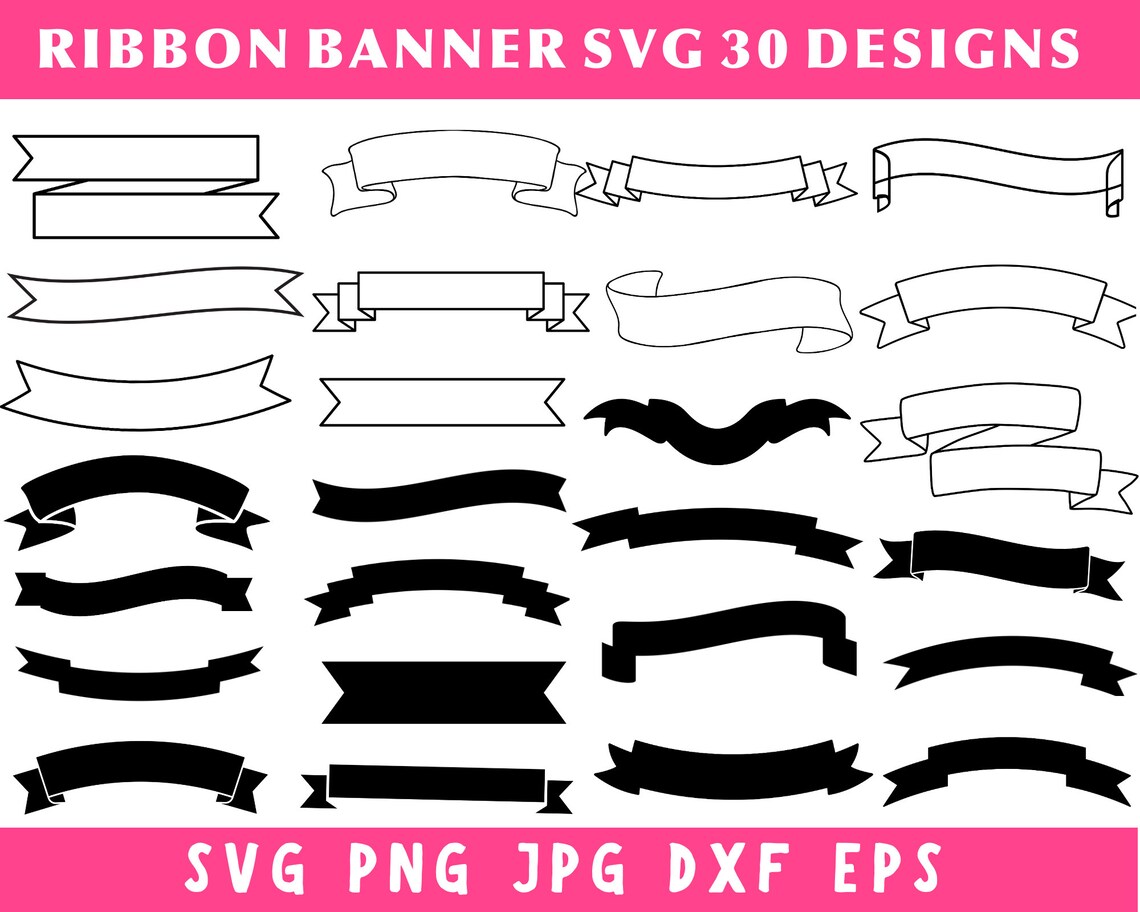 Ribbon Banner Svg Bundle Ribbon Clipart Ribbon Svg Banner - Etsy UK