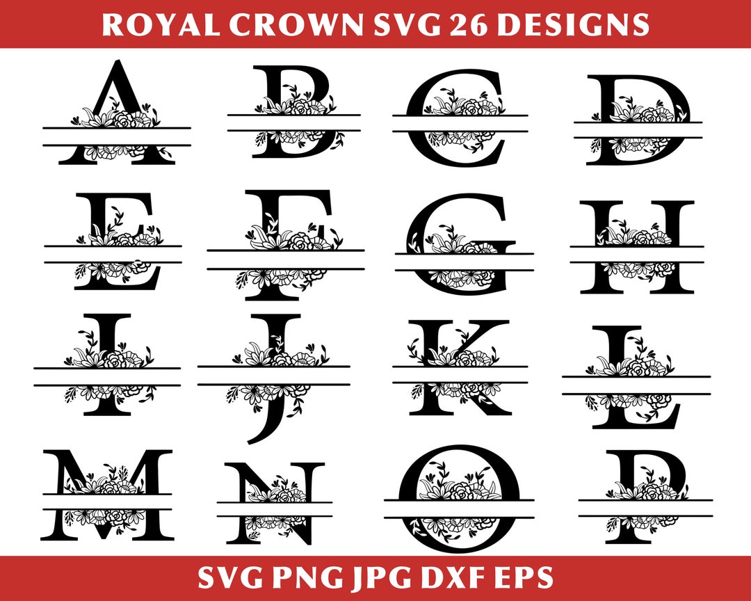 Alphabet Split Monogram Svg Bundle, Split Monogram Letters Svg, Last ...