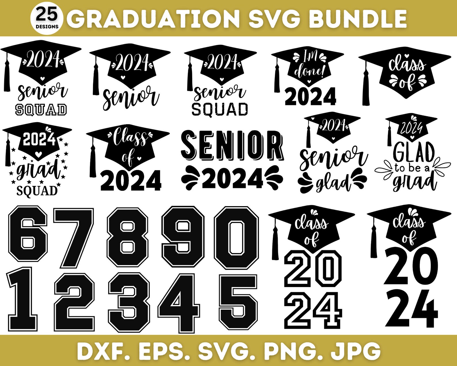 Graduation Svg Bundle, Proud Graduate 2024 Svg, Senior 2024 Svg, Class ...