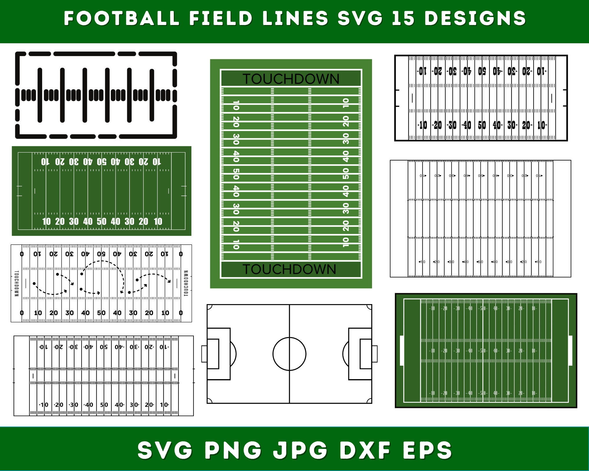 Football Field Lines Svg, Football Svg, Football Field Lines Clipart ...