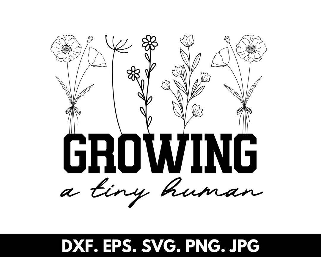 Growing A Tiny Human Svg Png, Pregnancy Shirt Svg, Mom Cricut Design ...
